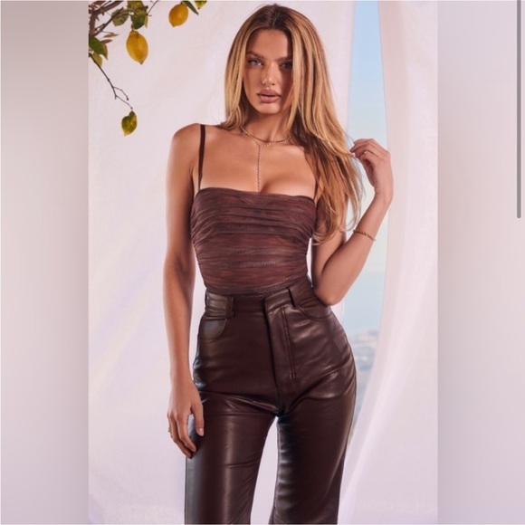 House of CB | Tops | House Of Cb Pearl Chocolate Bodysuit | Poshmark